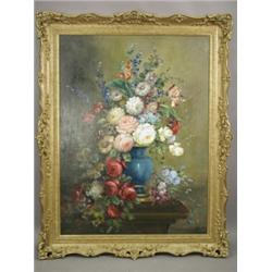 Virginia Battaile Betts - American circa 1930, STILL LIFE OF FLOWERS IN ...