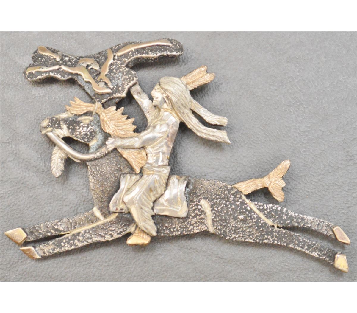 LAKOTA SILVER AND GOLD PIN BY MICHEAL LITTLE ELK