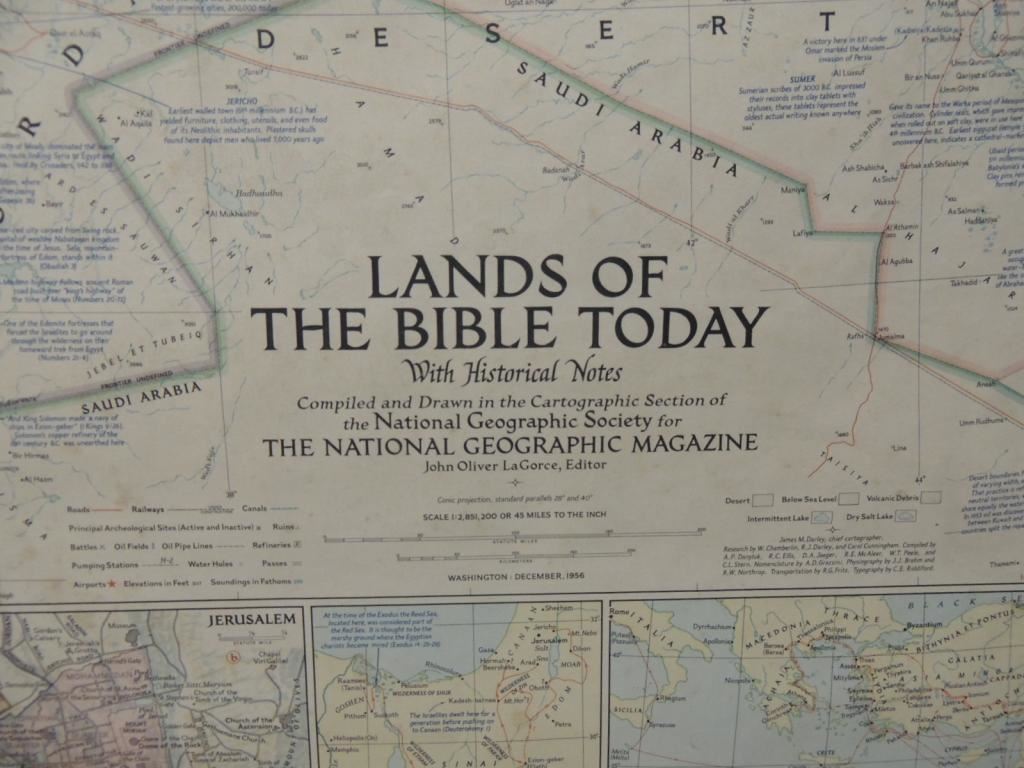 LANDS OF THE BIBLE TODAY FRAMED LARGE MAP
