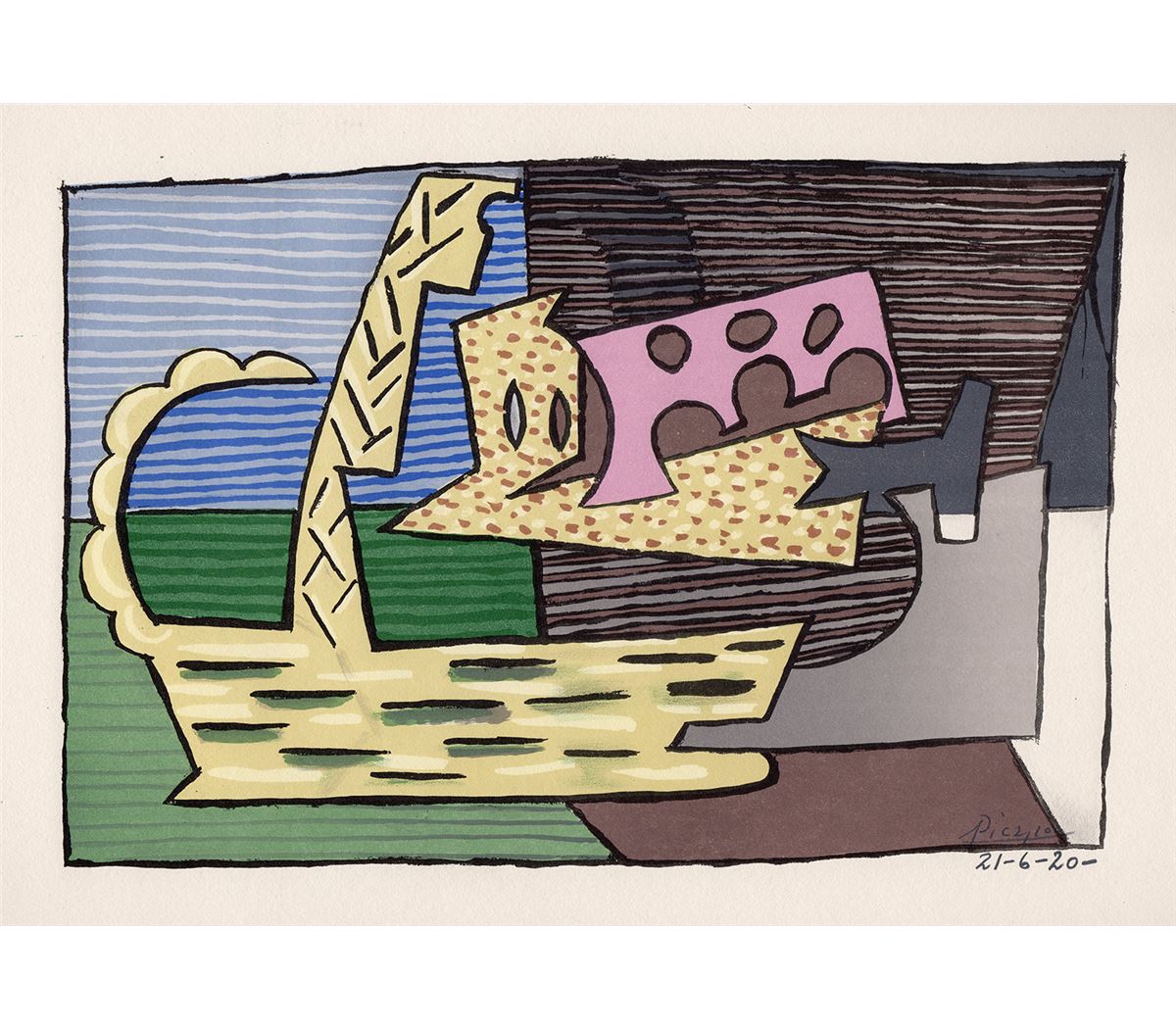 Pablo Picasso Framed 1946 Lithograph The Basket