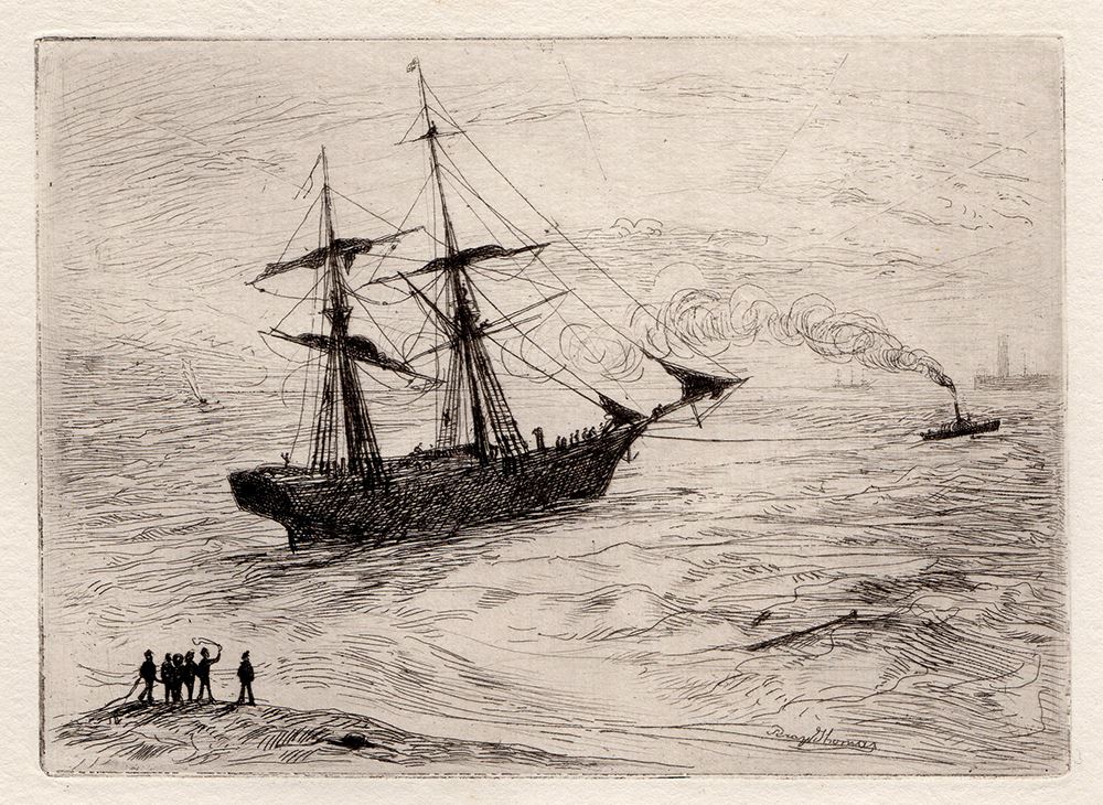 Percy Thomas Original Antique Etching 1800s Saved