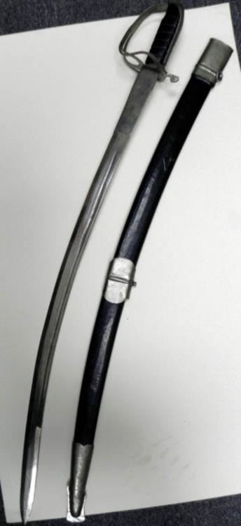 MASSIVE VINTAGE INDIAN SWORD-CURVED 31" BLADE-ETCHED