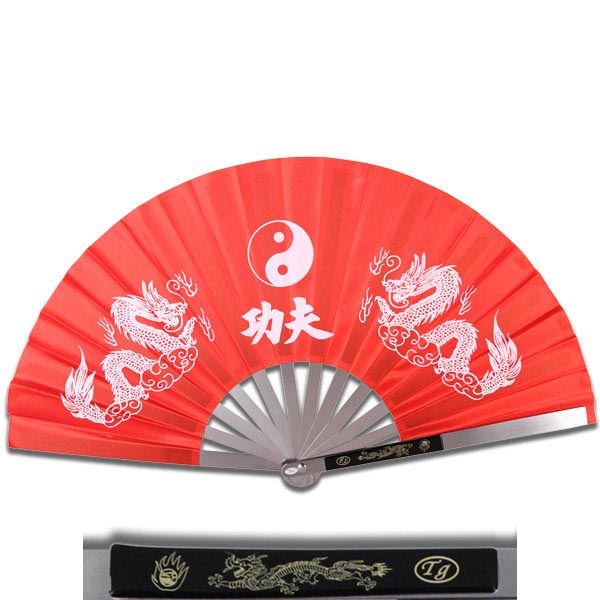 RED YIN & YANG FAN