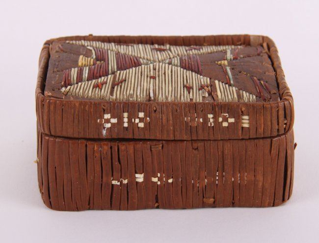 19th Century, Native American porcupine needle box.
