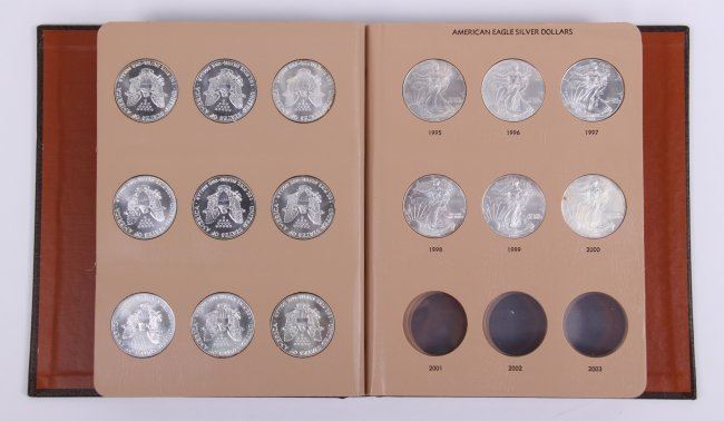 American Eagle Silver Dollar book of bullion coins