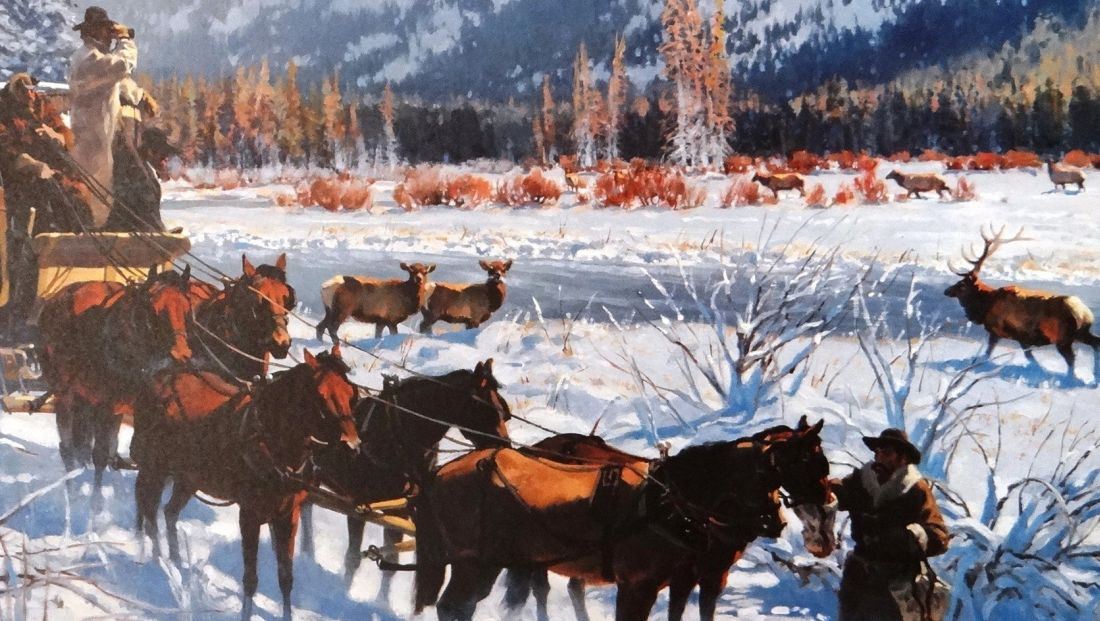 Carter, Gary Last Stage Out of Yellowstone, signed print 574/850, 30" x 20"