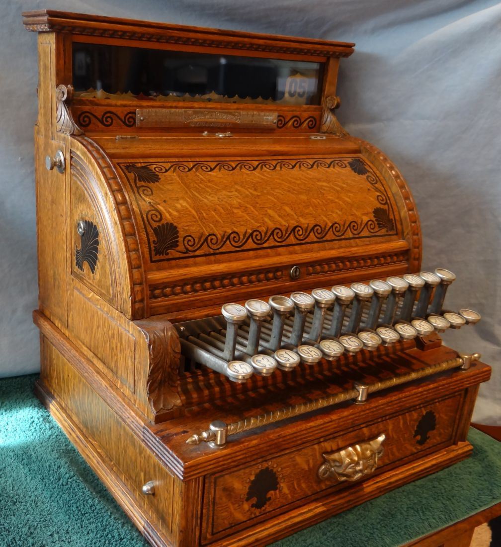 National Cash Register, oak, Model 33, sn 77328, very fancy