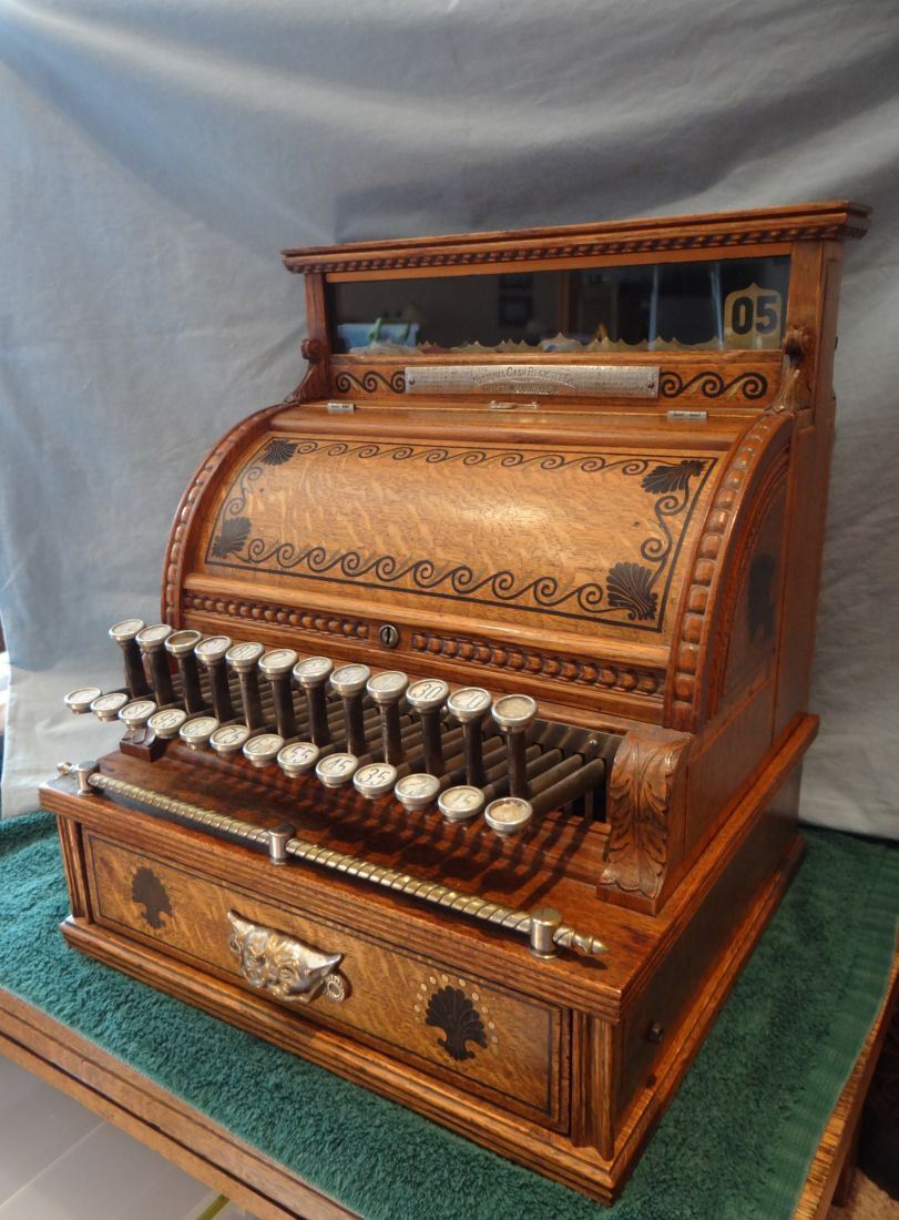 National Cash Register, oak, Model 33, sn 77328, very fancy