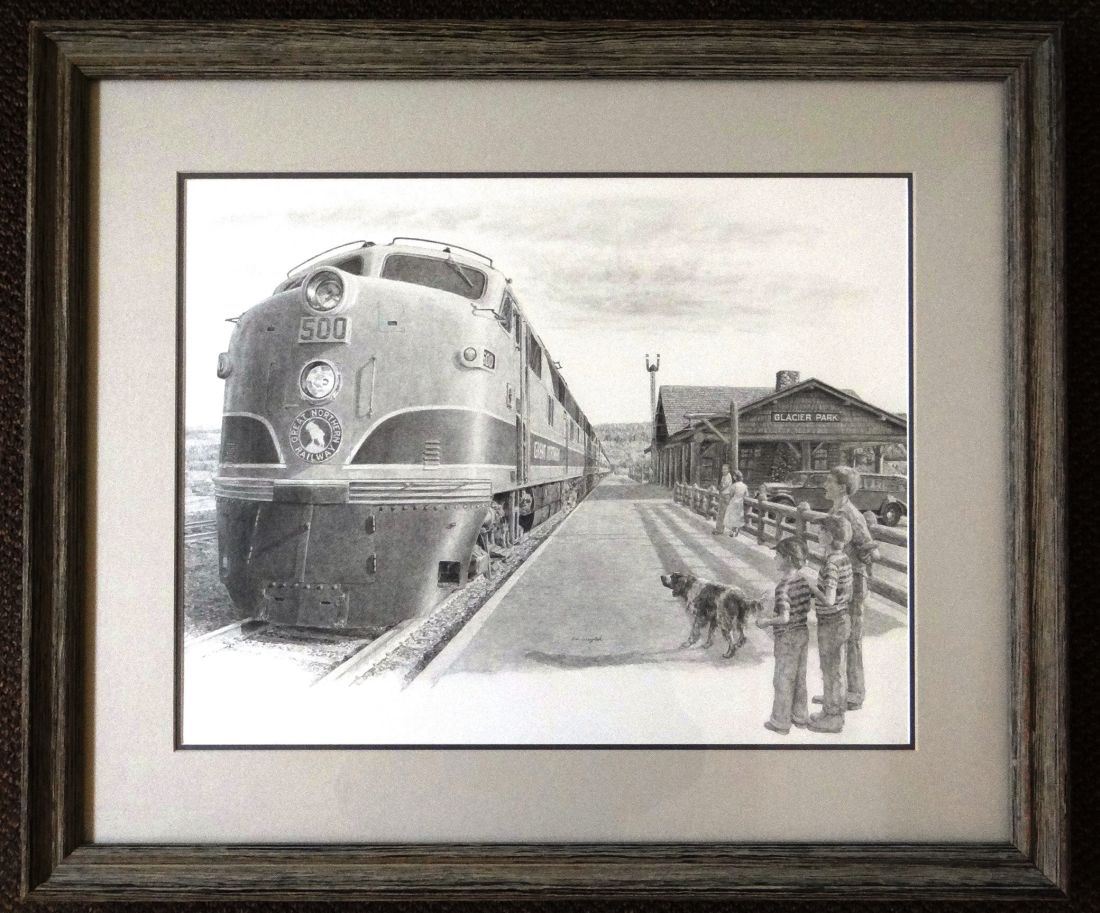 Don Greytak, original pencil drawing of the Great Northern RR at ...