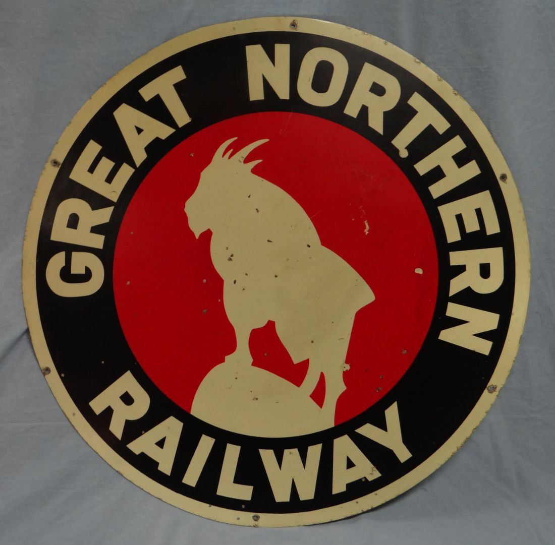 Great Northern RR sign, 36", original good condition