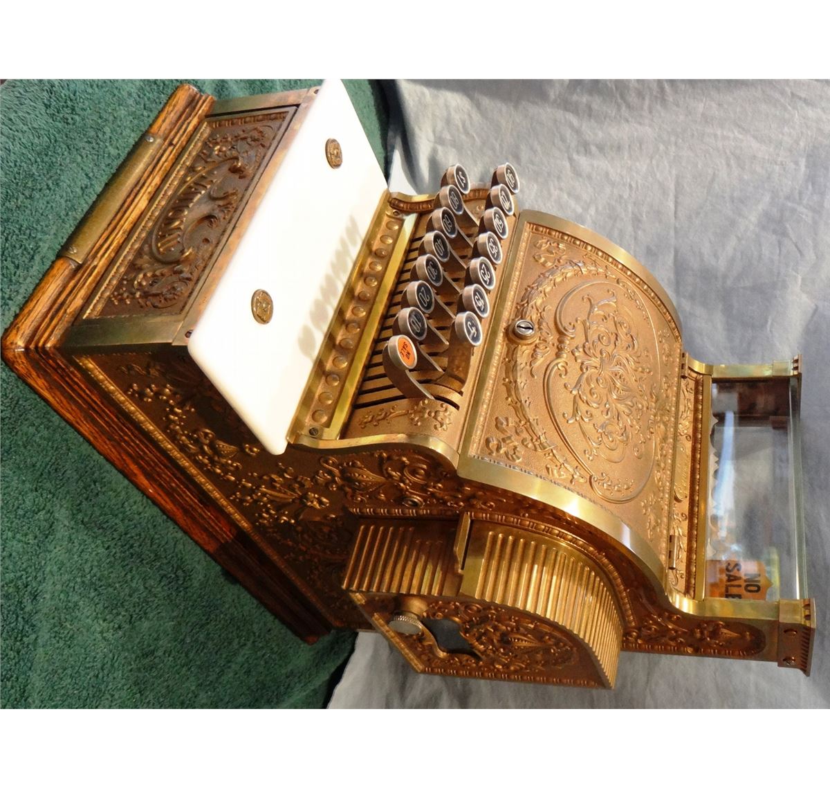 National Cash Register, brass finish, sn 1535812, model/size 317