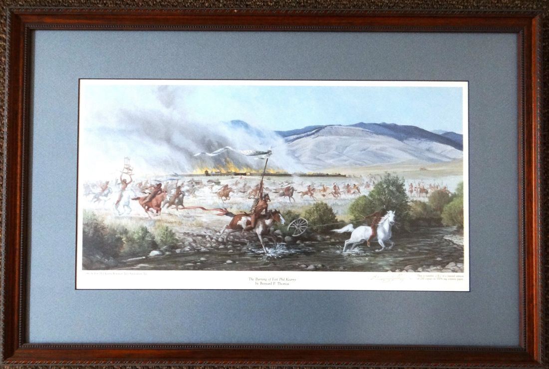 Bernard P. Thomas, The Burning of Fort Phil Kearny, signed print 191/ ...