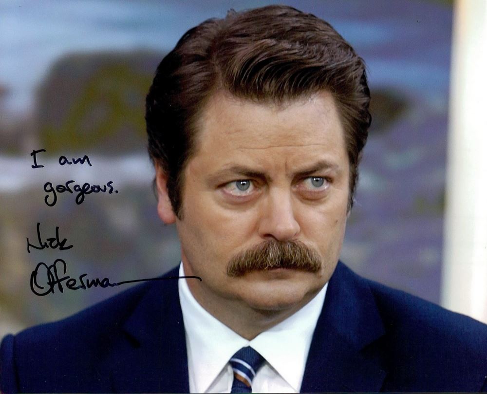 Nick Offerman Signed "Parks and Recreation" 8x10 Photo Inscribed "I am ...