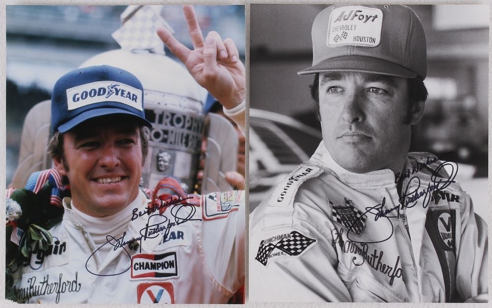 Lot of (2) Johnny Rutherford Signed 8x10 Photos Inscribed "Best Wishes ...