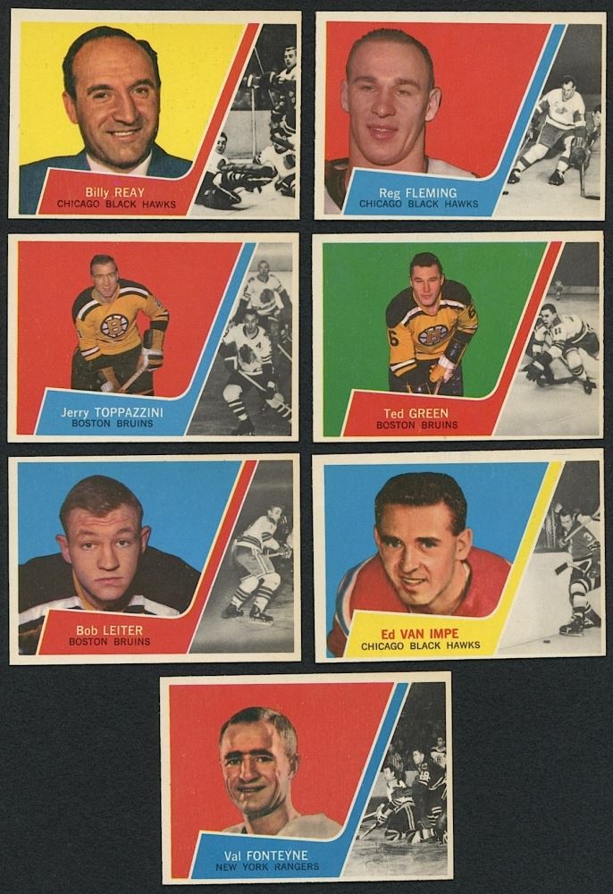 Lot of (14) 1963-64 Topps Hockey Cards with #31 Reg Fleming/Gordie Howe ...