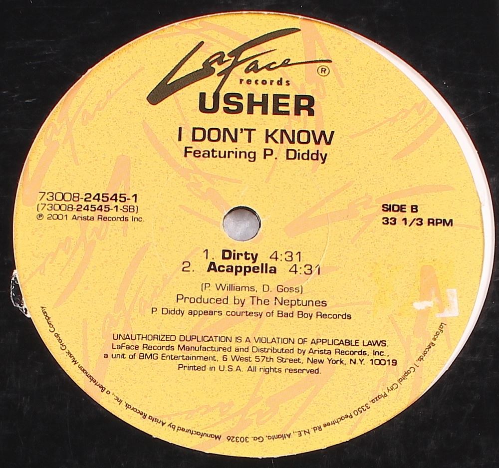 Usher Signed Vinyl Record Album Cover (JSA COA)