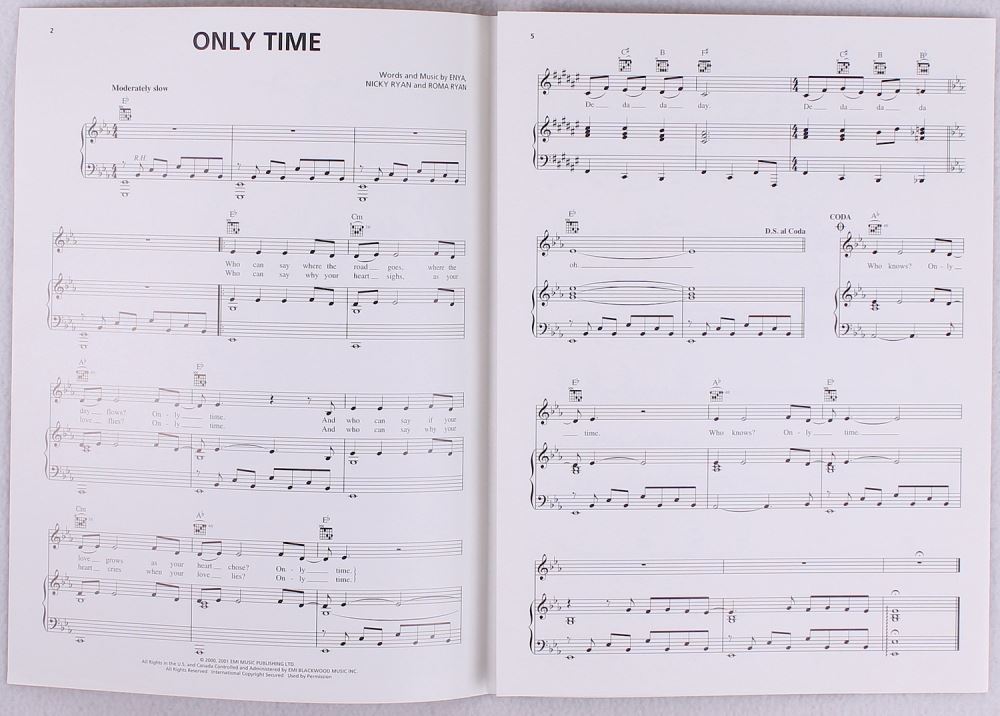 Enya Signed "Only Time" Sheet Music (JSA COA)