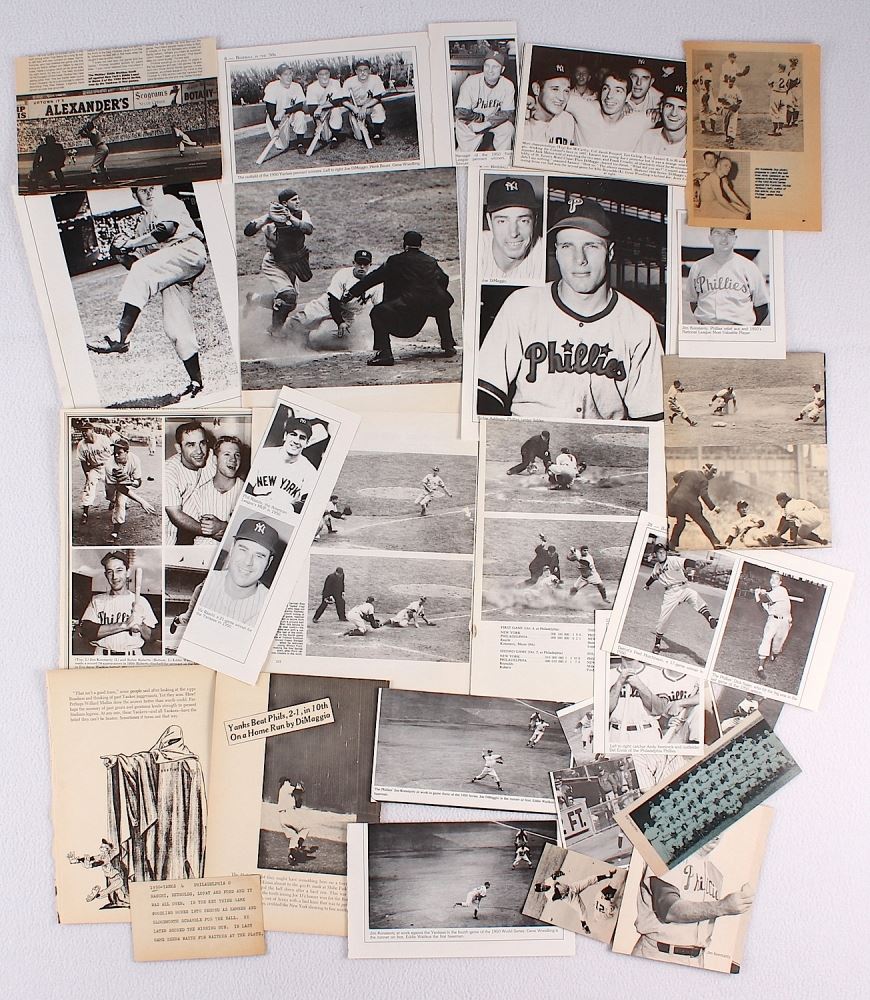 Lot of (20+) Vintage 1956-1959 Baseball World Series Newspaper Clippings