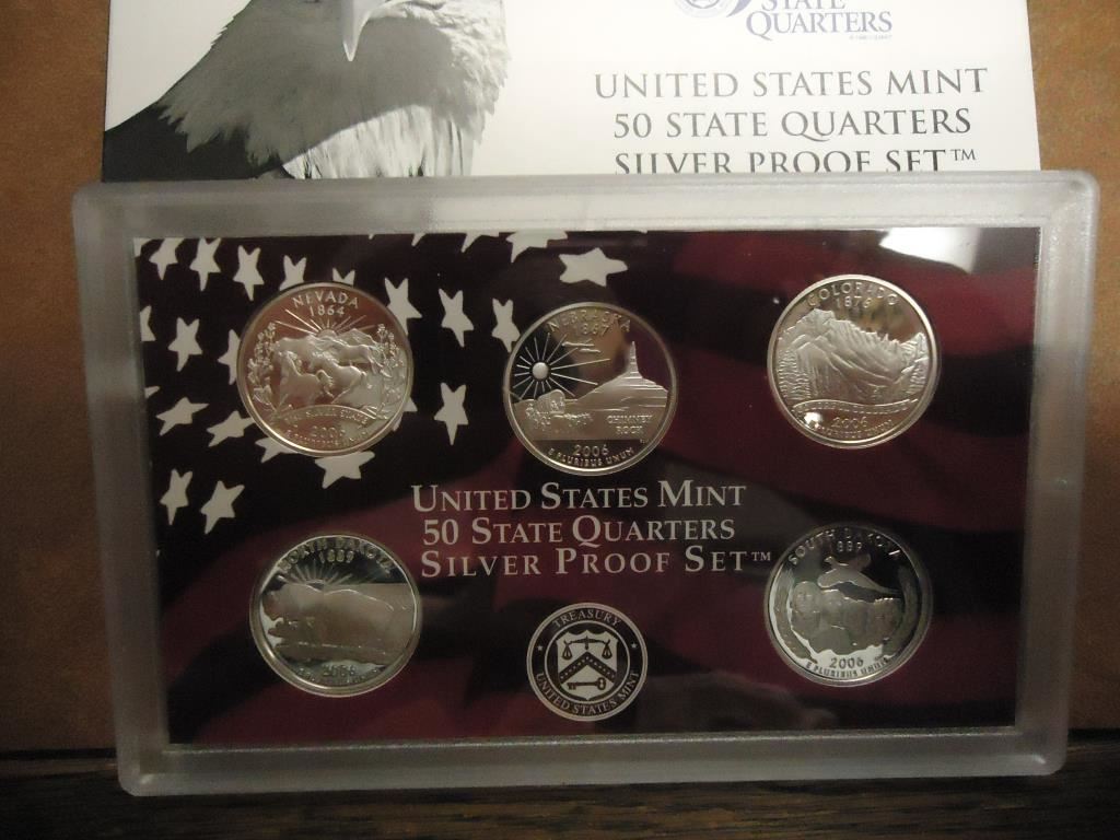 2006 SILVER US 50 STATE QUARTERS PROOF SET WITH BOX