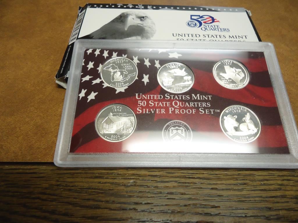 2004 SILVER US 50 STATE QUARTERS PROOF SET WITH BX