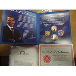 BARACK OBAMA COIN COLLECTION CONTAINS: COLORIZED 2-QUARTERS, KENNEDY ...