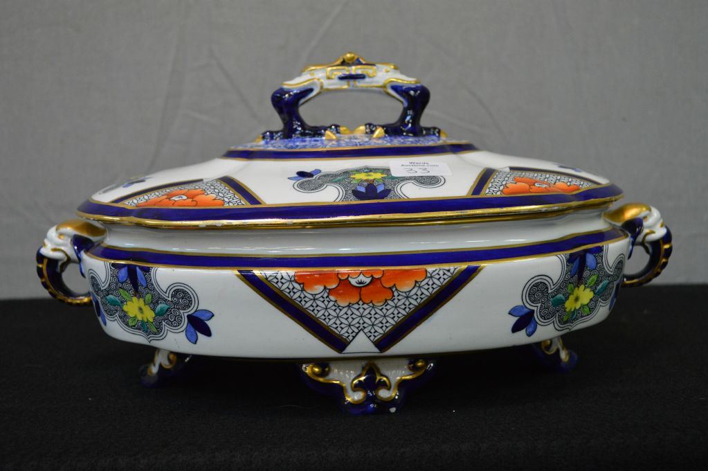 Antique Royal Worcester lidded tureen with elephant head handles and ...
