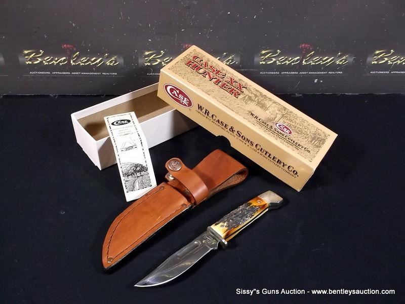CASE XX 578-3 1/2-5 SS STAG SLAB SIDE HUNTER KNIFE