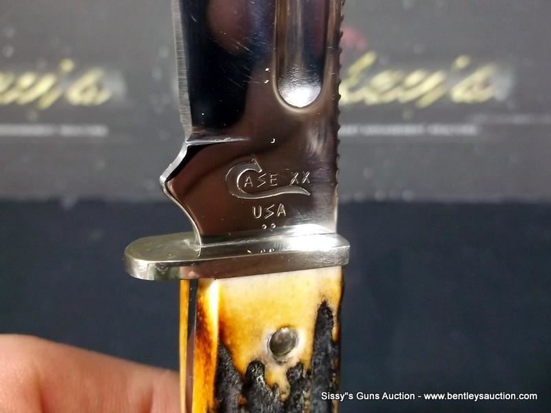 CASE XX 578-3 1/2-5 SS STAG SLAB SIDE HUNTER KNIFE