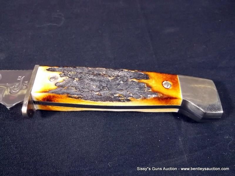 CASE XX 578-3 1/2-5 SS STAG SLAB SIDE HUNTER KNIFE