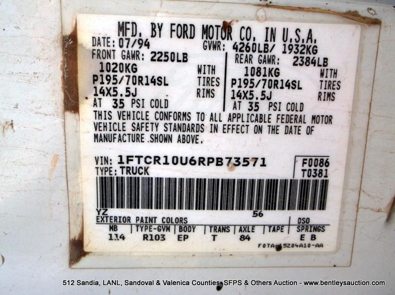 1994 FORD RANGER ~ 179,083 MILES VIN: 1FTCR10U6RPB73571, PICKUP, RWD ...