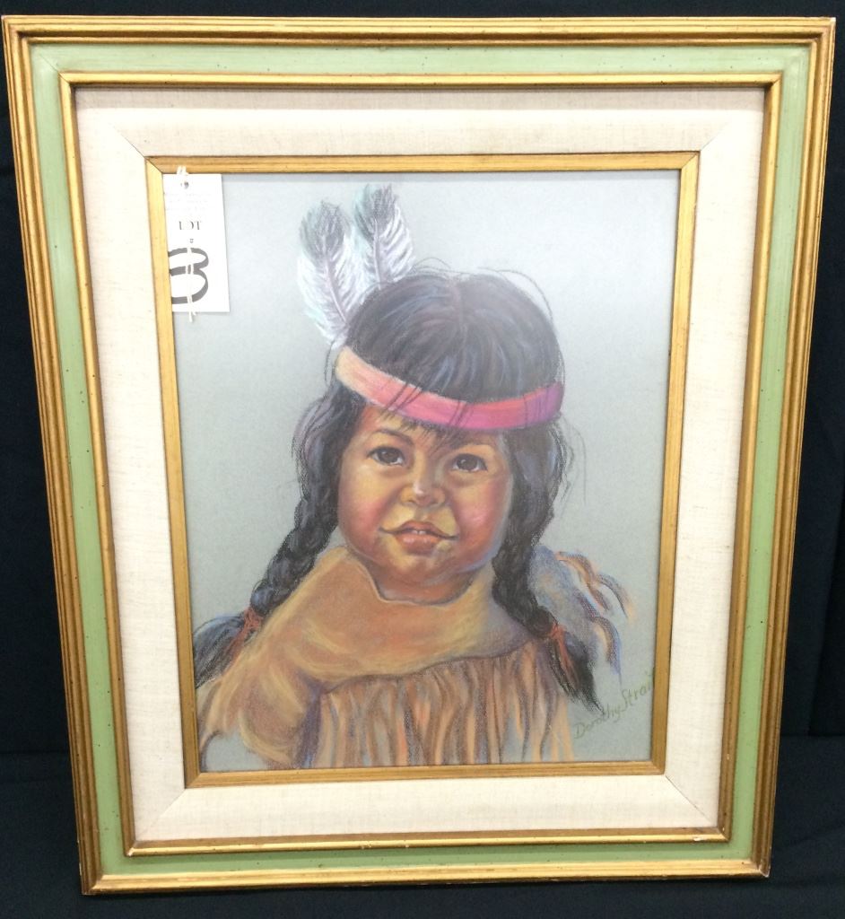 Original Pastel of Indian Girl by Dorothy Strait