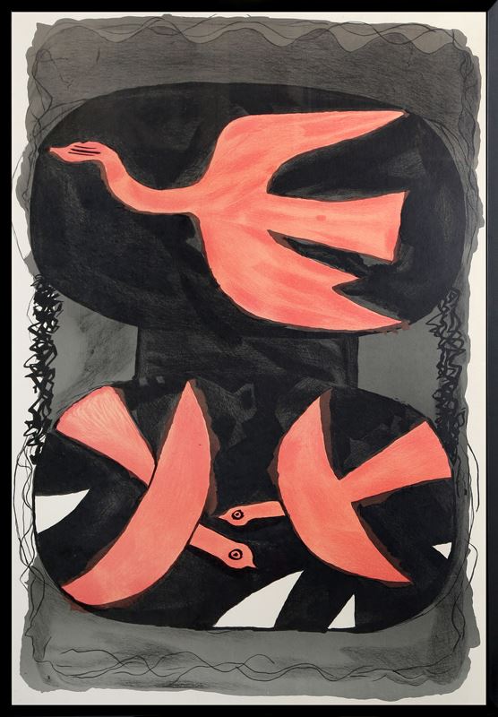 Georges Braque, Three Birds, Lithograph Poster