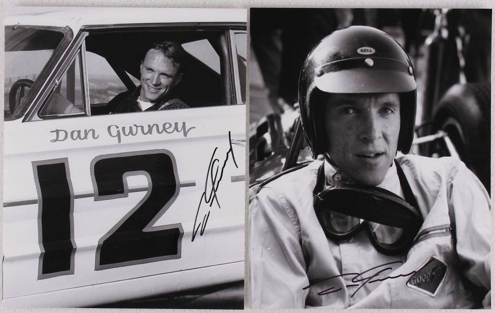 Lot of (2) Dan Gurney Signed 8x10 Photos (PA LOA)