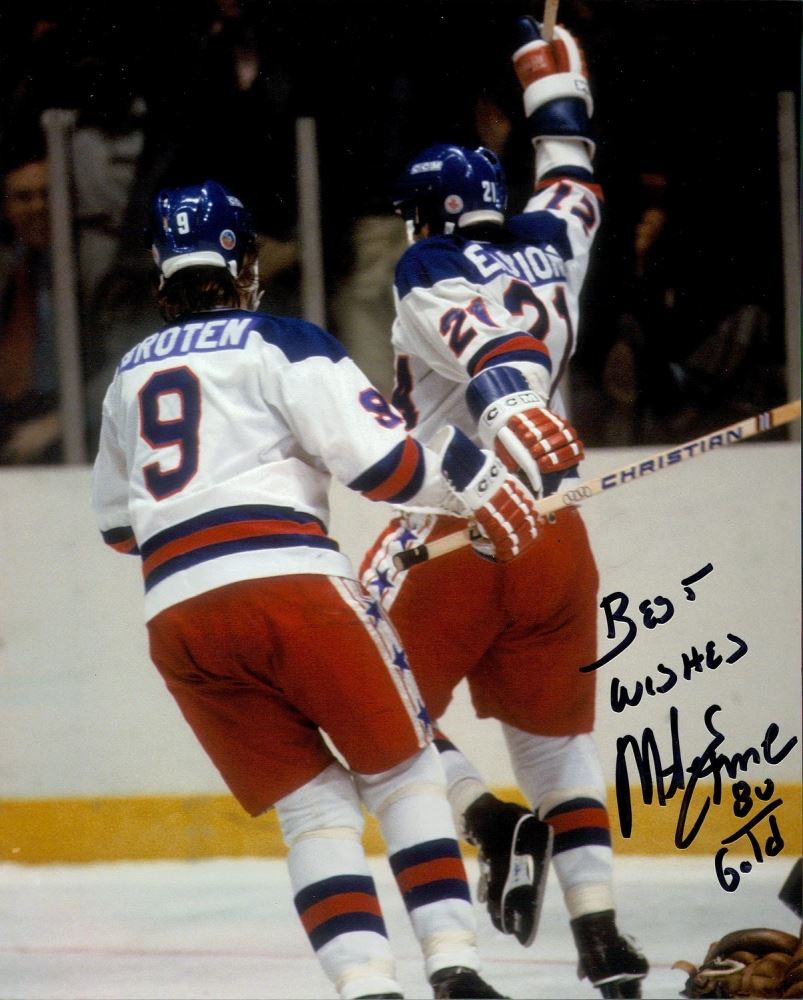 Mike Eruzione Signed Team USA 8x10 Photo Inscribed "Best Wishes" & "'80 ...