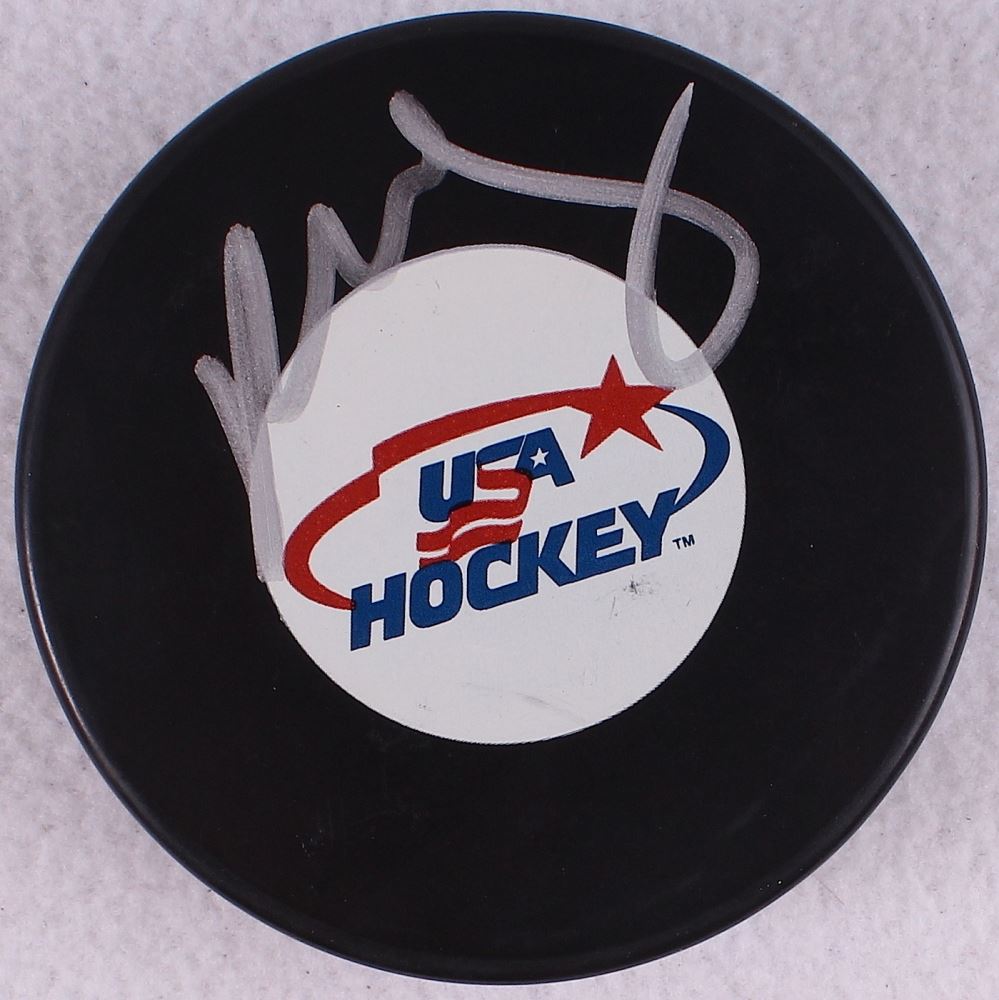 Paul Stastny Signed Team USA Logo Puck (JSA COA)