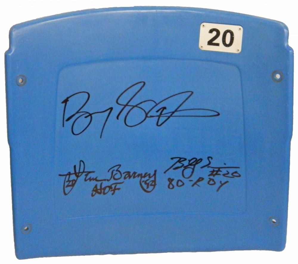 Barry Sanders, Lem Barney & Billy Sims Signed Silverdome Stadium Blue ...