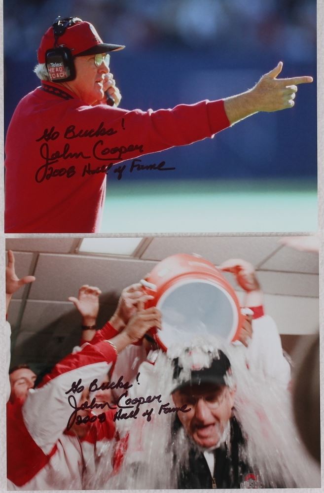 Lot of (2) John Cooper Signed 8x10 Ohio State Photos Inscribed "Go ...