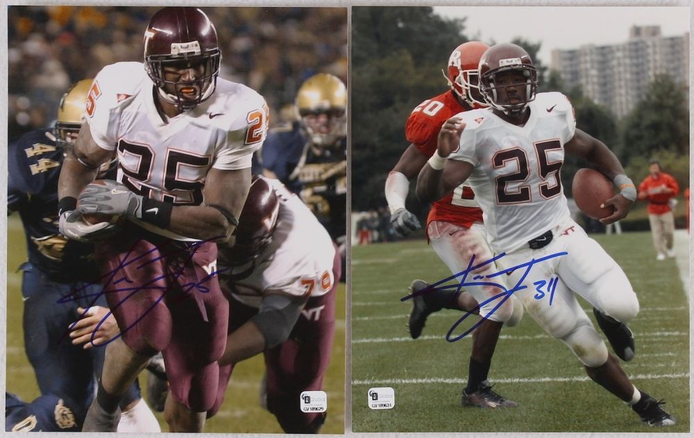 Lot of (2) Kevin Jones Signed Virginia Tech 8x10 Photos (PA LOA)