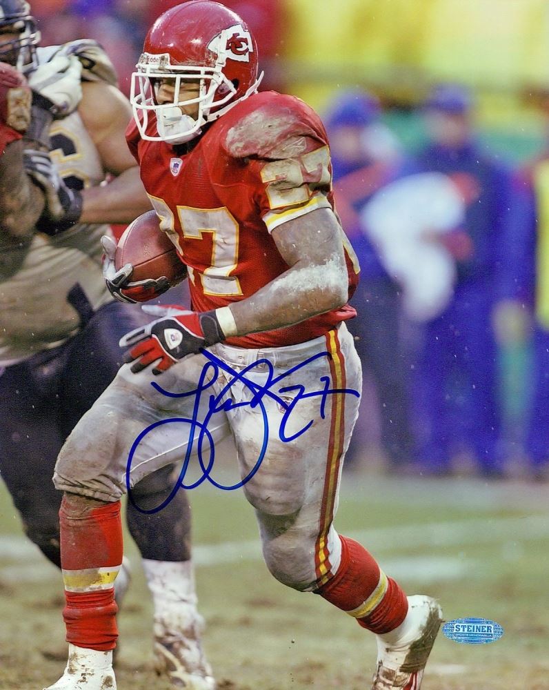 Larry Johnson Signed Chiefs 8x10 Photo (Schwartz)