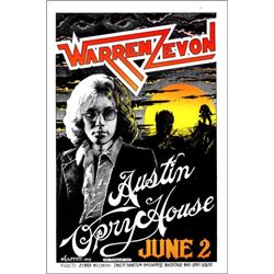 Warren Zevon Austin Concert Poster Danny Garrett