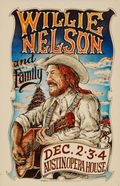 Willie Nelson & Family Austin Opera House Poster