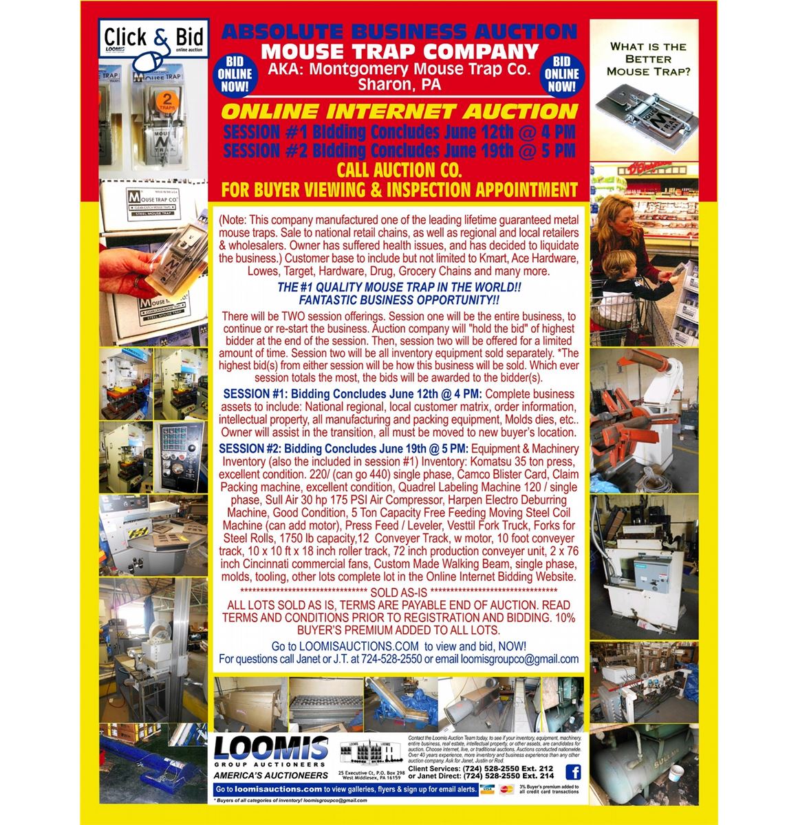 Auction Brochure, Bulk Bid Terms and General Terms & Conditions