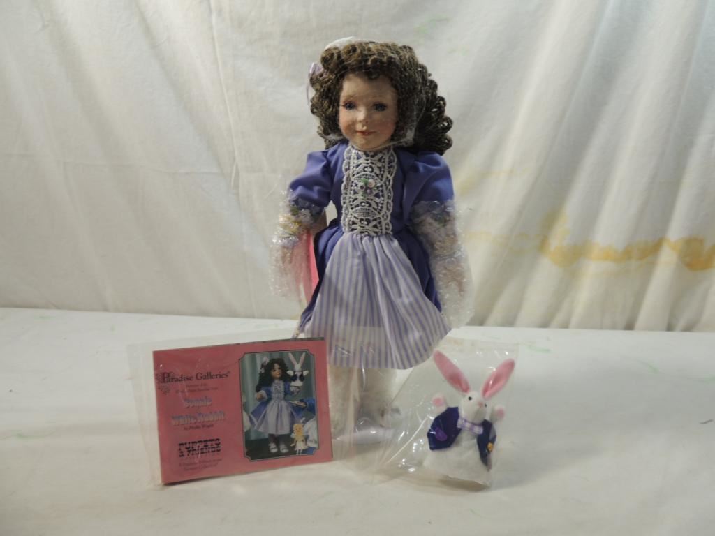 PARADISE GALLERIES BONNIE & WHITE RABBIT DOLL