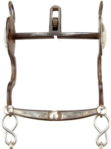 Early silver inlaid half breed bit with large