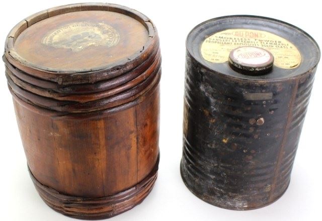 Collection of 2 powder kegs includes metal