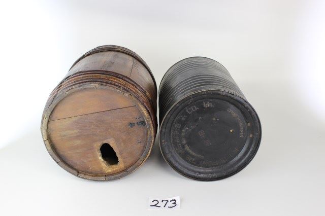 Collection of 2 powder kegs includes metal