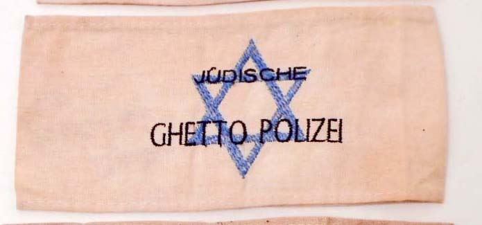 NAZI GERMAN GHETTO POLICE STAR OF DAVID ARM BAND