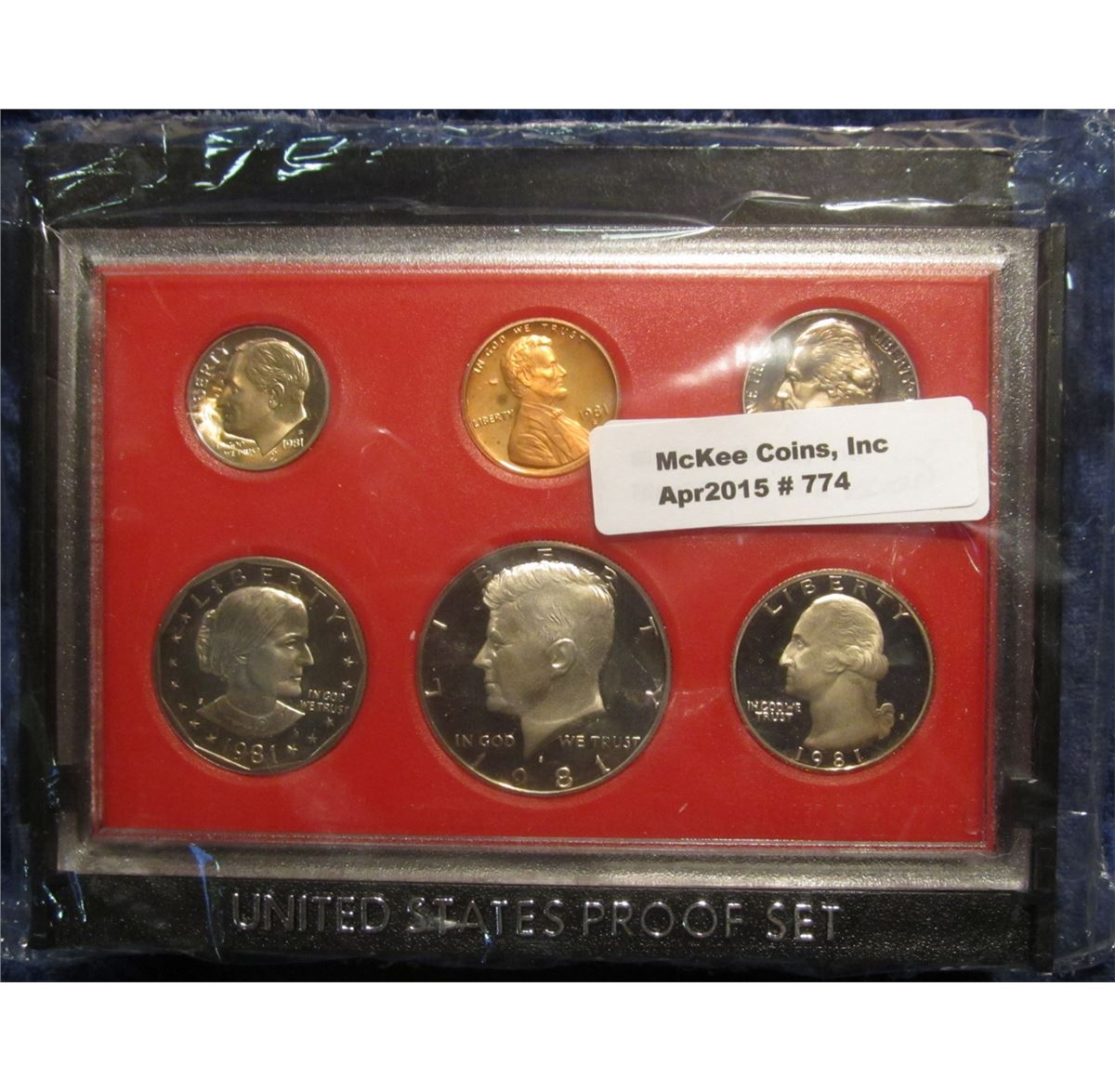 774. 1981 S U.S. Proof Set. Original as issued. Issue price $11.00.