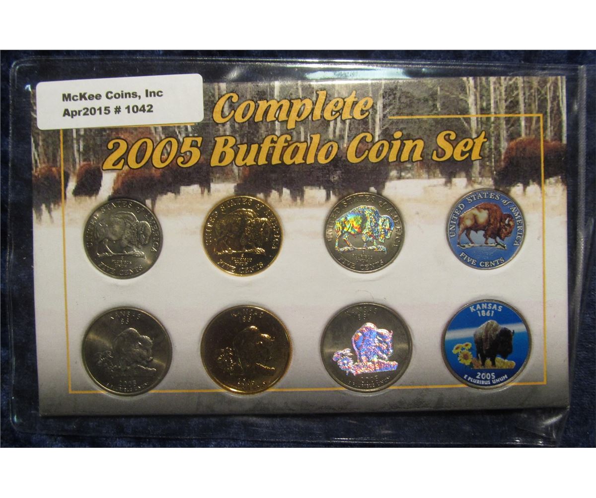 1042. The Complete 2005 Buffalo Coin Set, includes colorized ...
