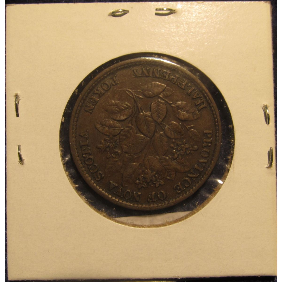 1481. 1856 Victoria Province of Nova Scotia "Mayflower" Half-Penny ...